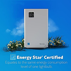 Kenmore PM2010 Air Purifier with H13 True HEPA Filter, Covers Up to 1200 Sq.Foot, 24db SilentClean 3-Stage HEPA Filtration System, 5 Speeds for Home Large Room, Kitchens & Bedroom