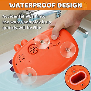 LZZAPJ Bath Toys for Toddlers 1-3，Dinosaur Bath Bubble Maker，Infant Shower Bath Toys for Kids 2-3-4 Years Old，Babies Bathtub Toys Gift for Boys Girls (Orange)