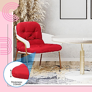 Chunful Back Chair Cushion Outdoor Indoor Tufted Seat/Back Patio Seating Cushions Waterproof Weather Resistant Patio Rocking Pads for Outdoor(Wine Red,2 Pcs)