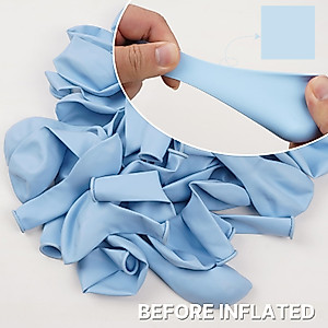 PartyWoo Baby Blue Balloons 140 pcs Blue Balloons Light Blue Balloons Different Sizes Pack of 18 12 10 5 Inch Pastel Blue Balloon Arch Kit Garland for Boy's Baby Shower Party Decorations Blue-Q13