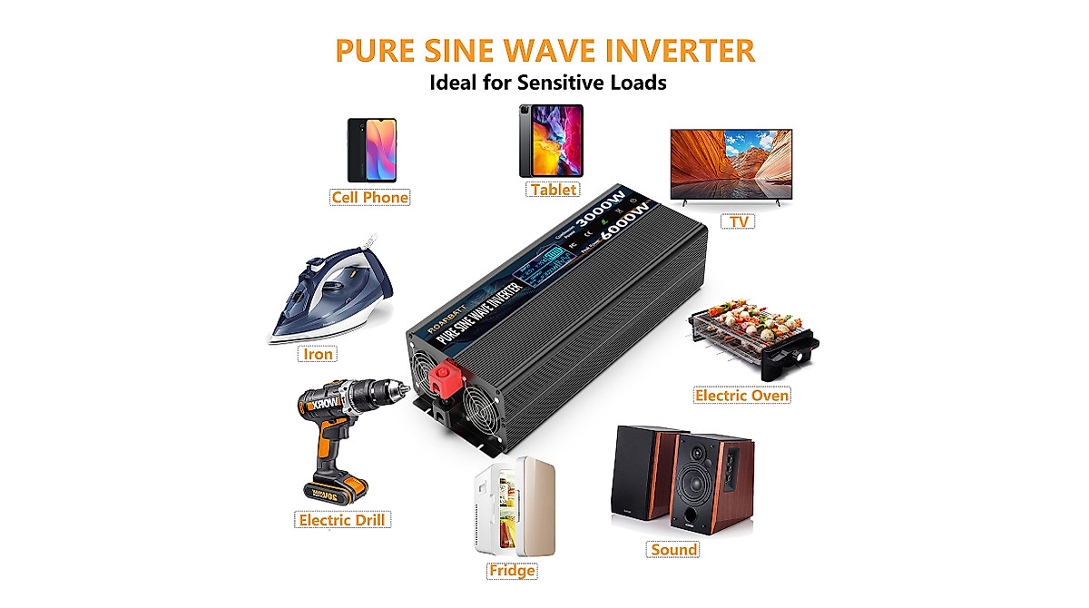 3000W Pure Sine Wave Power Inverter - Remote Control