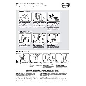 Command Display Ledges, Quartz, 2-Ledges, 8-Medium Foam Strips (HOM23Q-2ES), Great for dorm decor
