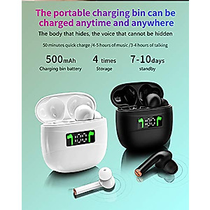 EARJIA True Wireless Bluetooth Earbuds - Smart Touch Controlled Wireless Earbuds Bluetooth No Noise Monaural/Binaural Mode Wireless Earbuds with 3 Pairs of Ear Buds (J3PRO, White)