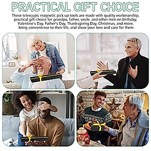 Gifts for Dad Magnetic Pickup Tool Stocking Stuffers Telescopic Magnet Stick with keychain Tech Birthday Gifts for Men (Dad Style)