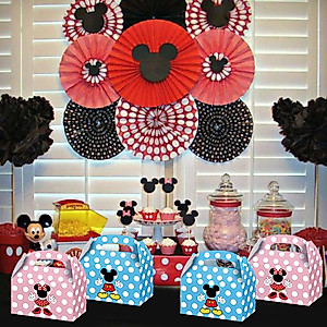 BCHOCKS 24 PCS Party Favor Candy Boxes for Mouse Birthday Party Supplies, Party Gift Goody Treat for Mouse Party Favors Decor