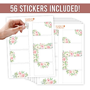 Hadley Designs 56 Floral Self Adhesive Name Tags Sticker for Kids - Name Tag Stickers for Kids Name Labels for School, Nametags Labels for Classroom Labels for Teachers, Sticky Name Tags for Clothes