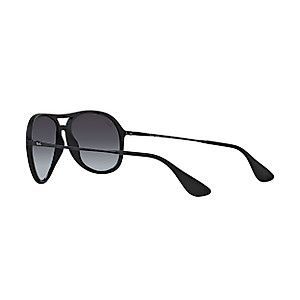 Ray-Ban Men's RB4201 Alex Square Sunglasses, Rubber Black/Light Grey Gradient Dark Grey, 59 mm
