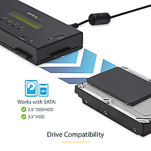 StarTech.com 4 Bay SSD/HDD Hard Drive Eraser, 2.5/3.5" SATA, Hostless Standalone Secure Erase, Disk Sanitizer, Hardware Wiper Erasing Tool, 9 Modes, RS232 Printer Port, NIST/DOD, LCD, TAA (SATERASER4)