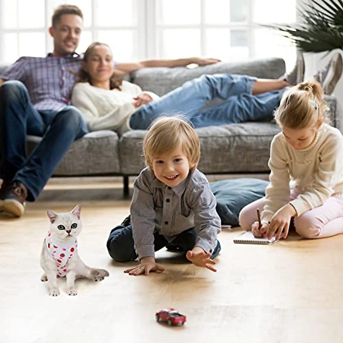 URROMA 1 Piece Cat Strawberry Recovery Suit, E-Collar Alternative for Cats Dogs After Surgery Wear Pajama Suit Home Cat Wound Surgery Recovery Suit, S