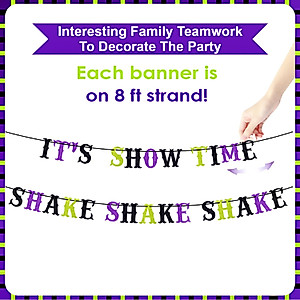 Beetle Birthday Party Banner Decorations, Glitter IT'S SHOW TIME SHAKE SHAKE SHAKE Halloween Christmas Beetle Themed Party Banner Supplies, Xmas Birthday Party Baby Shower New Year Holiday Party Decor