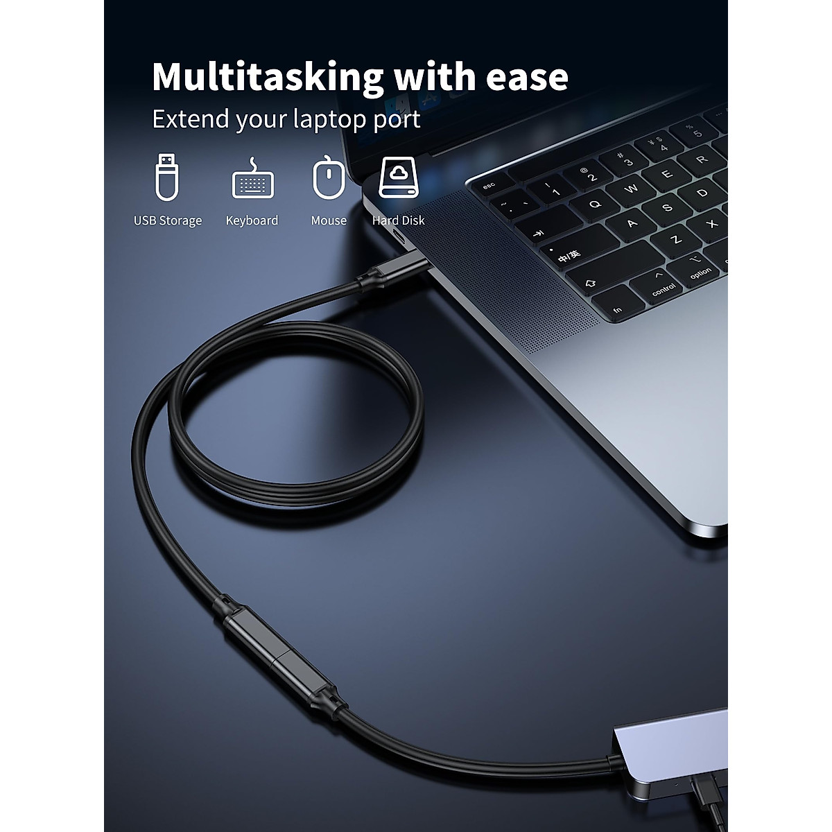 USB C Extension Cable 10FT,USB 3.1 10gbps Male to Female Type C 5A PD100W Fast Charging Cable 4K Video Compatible with Switch,MacBook Pro/Air,iPad Pro,Dell XPS,Surface Book,PSVR2,USB C Hub,iPhone 15