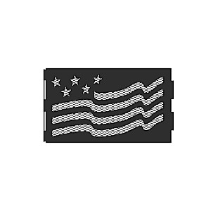 Blue Sky Outdoor Living 36" x 12" Zion Portable Folding Fire Ring, Steel Mesh Foldable Fire Ring, Stars and Stripes, Black