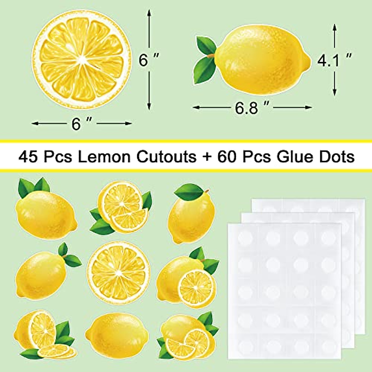 45 Pcs Lemon Cutouts for Summer Bulletin Board Lemon Accents Back to School Classroom Decorations
