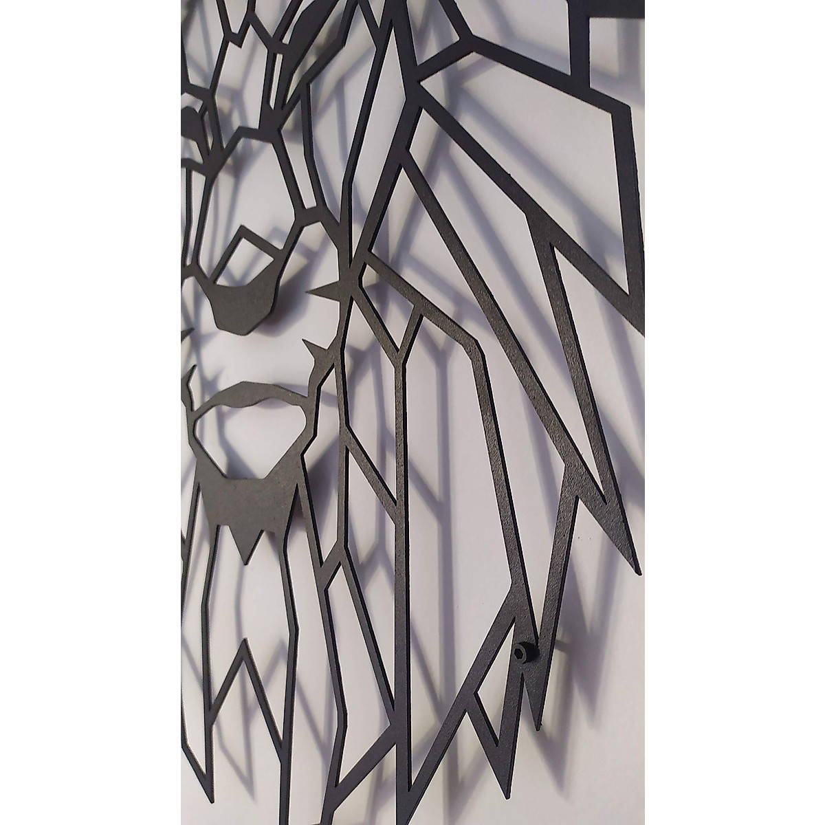 SOFT ART HOME Modern Wall Art Lion Head, Geometric Metal Wall Decor Size 20”Hx16”W for Home, Office and Living Room, Africa Themed House Warming Gift