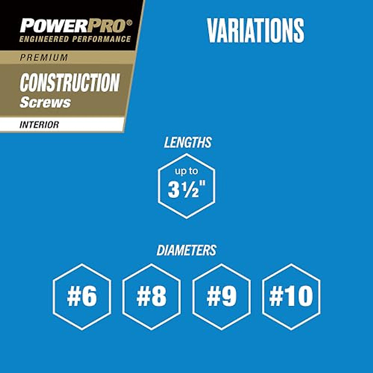 Power Pro Premium Interior Construction Screws (#8 x 1-1/2") - 5lb Box