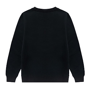 Kid Nation Kids' Slouchy Soft Brushed Fleece Casual Basic Crewneck Sweatshirt for Boys or Girls XL Black