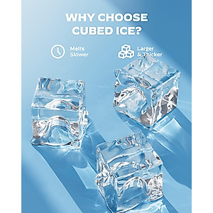 Silonn Ice Makers Countertop, 44lbs Per Day, 2 Ways to Add Water, Auto Self-Cleaning, Stainless Steel Ice Machine for Home Office Bar Party