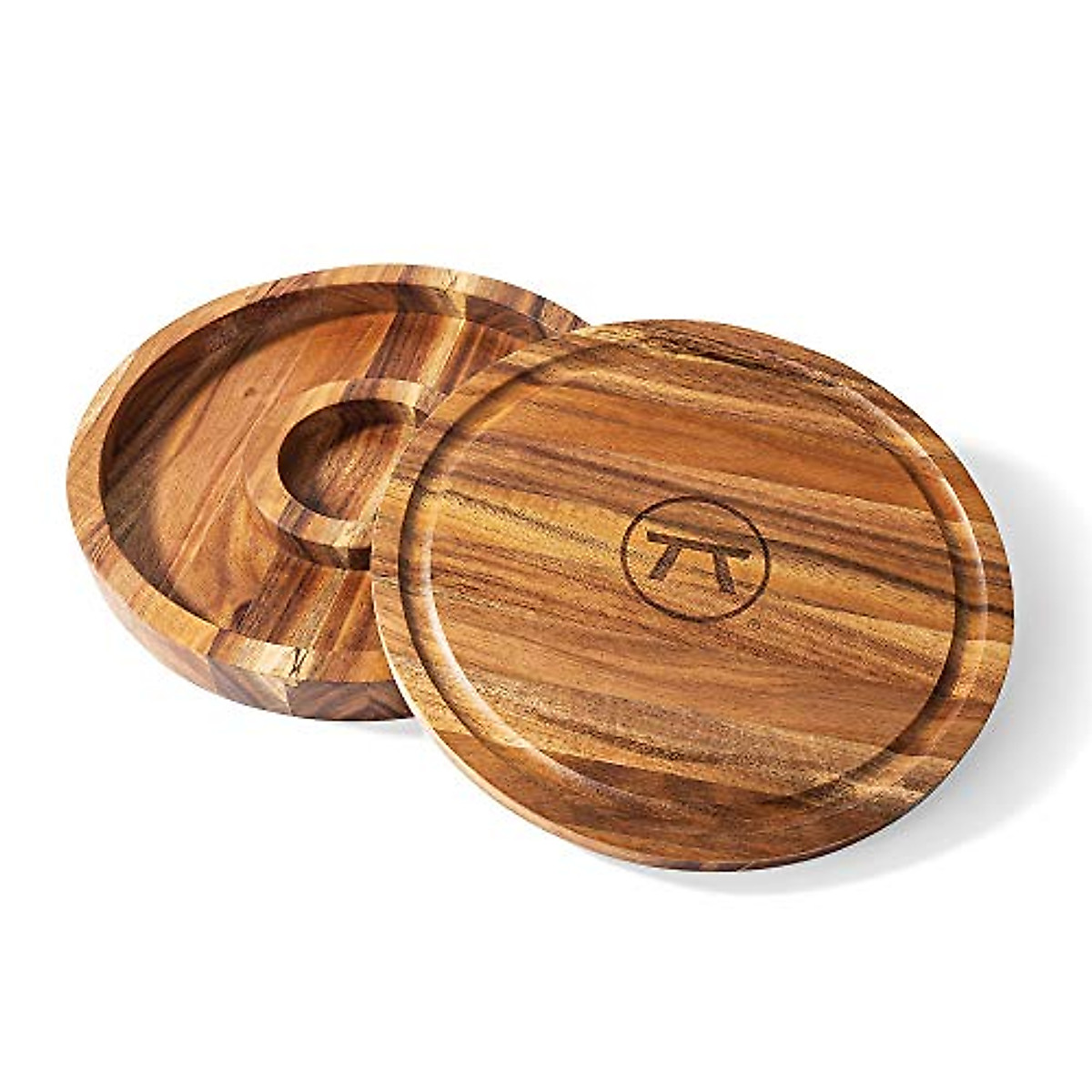 Outset Acacia Wood Cocktail Rimmer, 6.25" Diameter