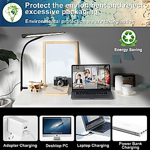 KAiSnova LED Desk Lamp with Clamp, 10W Clip Lamp for Desk 50 Lighting Modes Computer Monitor Lights 360° Flexible Gooseneck Desktop Lighting for Office Home Video Conferencing Workbench Drafting