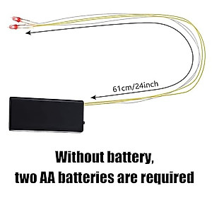 Halloween Party LED Red Glowing Laser Eyes, Pack of 4 for Mask Light Eyes with Battery Box, Batteries Not Included (Red)