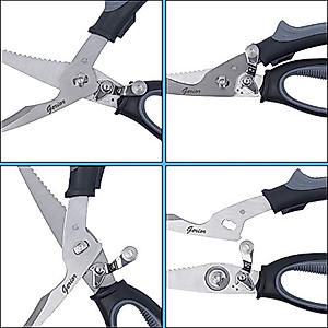 Poultry Shears - Heavy Duty Kitchen Scissors for Cutting Chicken, Poultry, Game, Bone, Meat - Chopping Food - Spring Loaded