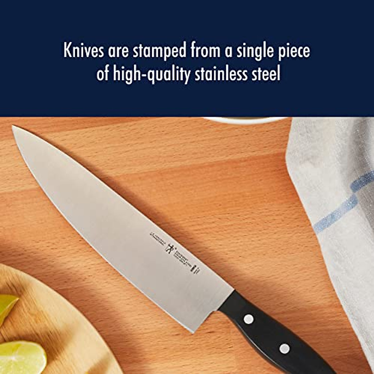 HENCKELS Statement Razor-Sharp 2-pc Chef Knife Set, German Engineered Informed by 100+ Years of Mastery, Black/Stainless Steel