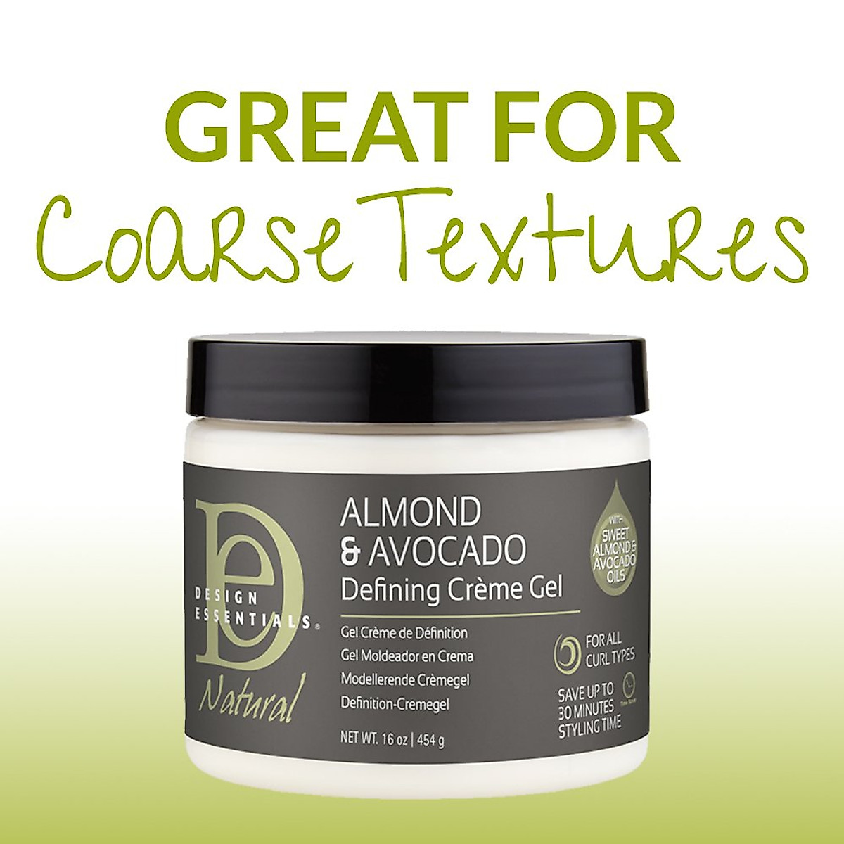 Design Essentials Natural Almond & Avocado Curl Defining Creme Gel For All Curl Types - 16 Oz