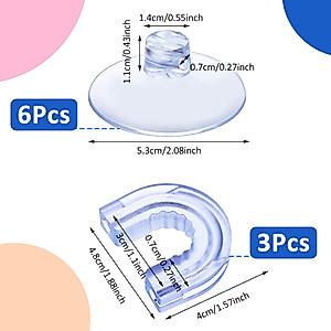 PEOVLVN 6 Pieces Suction Cups for Shower Caddy, Shower Caddy Connectors Suction Cup Hooks with 3 Pieces Rubber Rings Shower Hooks for Inside Shower Bathroom Decor and Replacement