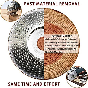 CZS Wood Carving Disc Grinder Shaping Disc Wood Grinding Wheel Woodworking Angle Grinder Attachment,Chain Disc & Coarse Disc,5/8" Arbor (1+1 Pack)