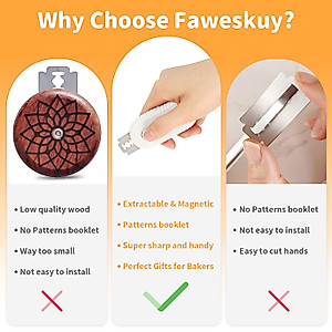 Faweskiy Magnetic Bread Lame Dough Scoring Tool-Sourdough Lame Scoring Tool, Bread Dough Cutter Slashing Razor Tool,Cutting Bread Scoring Tool for Sourdough Bread Baking-Patterns Booklet and 5 Blades