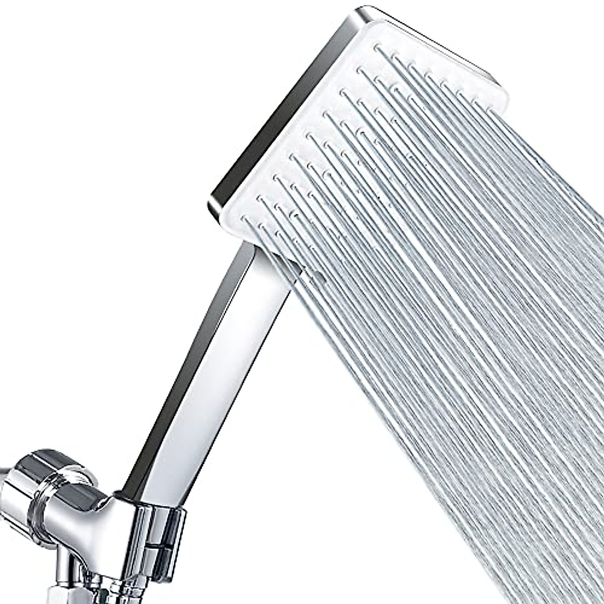 High Pressure Shower Head with Handheld - Modern Square Handheld Shower Heads - 6 Settings Detachable shower head with hose, Change Settings Much Easier Than the Twist Ones, Shower Accessories, Chrome