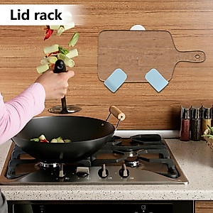 Naysku Pan Lid Holder - Wall Mount Pan Lid Storage Rack | Wall Door Stand Organizer Adjustable for Bakeware Dish Plate, Cutting Boards, Pot & Pan Cover Qincu-us
