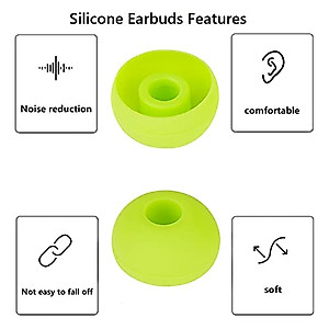 Replacement Earbud Tips for Powerbeats 2 Silicone Earbud Tips Earbuds Set Compatible with Beats Powerbeats 3 Powerbeats 2 Wireless in-Ear Earphones,4 Pairs,Fluorescent Yellow