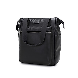 Kah&Kee Feaux Leather Convertible Backpack Tote Bag Casual Travel Daypack 2way for Women Man (Tan Pink)