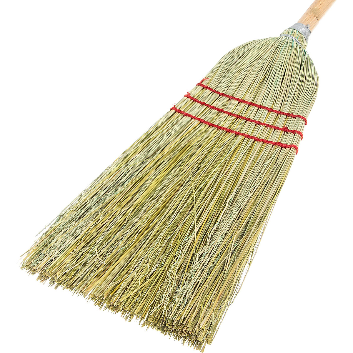 Carlisle 4134967 Warehouse Broom with Wood Handle, 10" Bristle Trim, 1" Height, 1" Width, 55" Length, Corn Blend, Natural