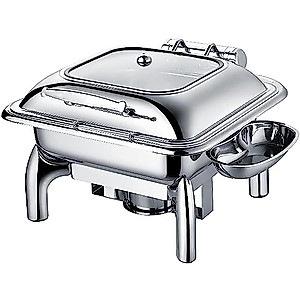 KFJZGZZ 6 L Chafing Dish Set, Stainless Steel Buffet Server Warming Tray with Water Pan amp; Fuel Holders, for Restaurant Catering Parties Weddings Picnics Food Warmer