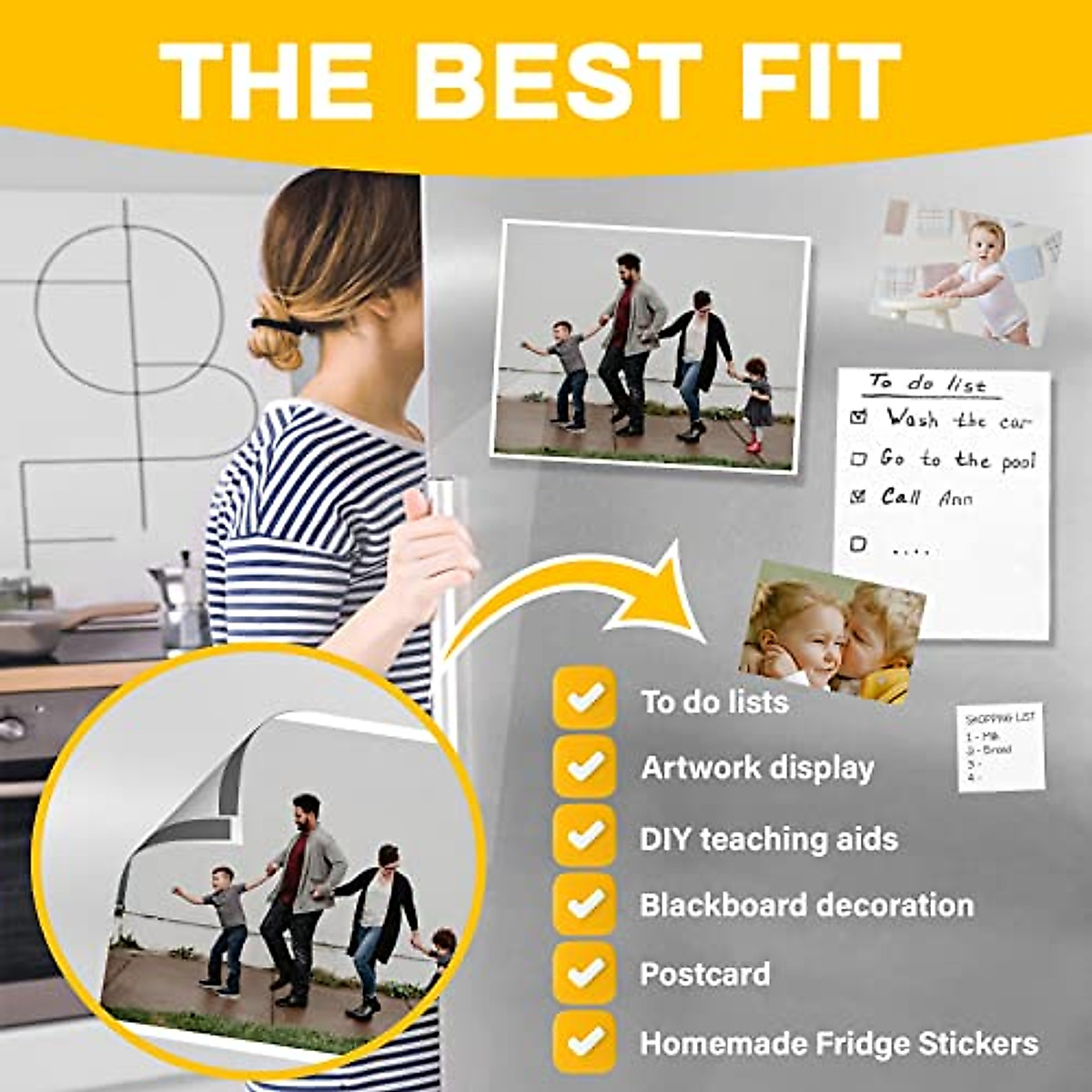 Magnetic Tape Strips with Adhesive Backing - Magnetic Strip SUKH Magnet Band Strong Adhesive Cuttable Magnetic Sheets Magnets Perfect for DIY, Art Projects,Whiteboards,Fridge Organization Classroom