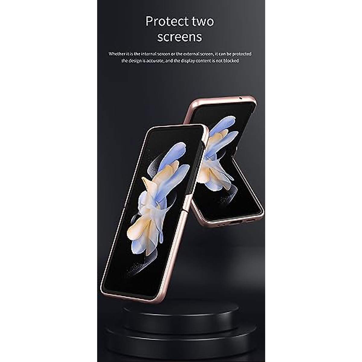 YJZSKRXFAK Case for Samsung Galaxy Z Flip5 5G 2023, Ultra Thin Slim Fit Elegant Business Smooth Cover Protective Cover Case for Galaxy Z Flip 5-Rose Gold