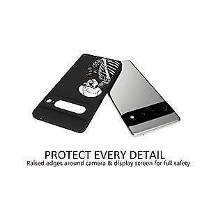 Compatible with Google Pixel 7 Pro Skull Case, Death Skull Skeleton Hold a Rose Pattern for Google Case Men Women, Soft Silicone Shockproof Case for Google