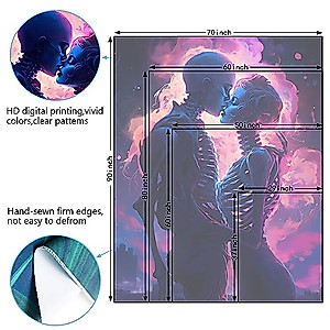 QGHOT Goth Skull Tapestry Wall Hanging, Gothic Lovers Tapestry for Bedroom Aesthetics, Trippy Skeleton Tapestry for Living Room Bedroom College Dorm room Wall Love Art Decor (29x37 in)