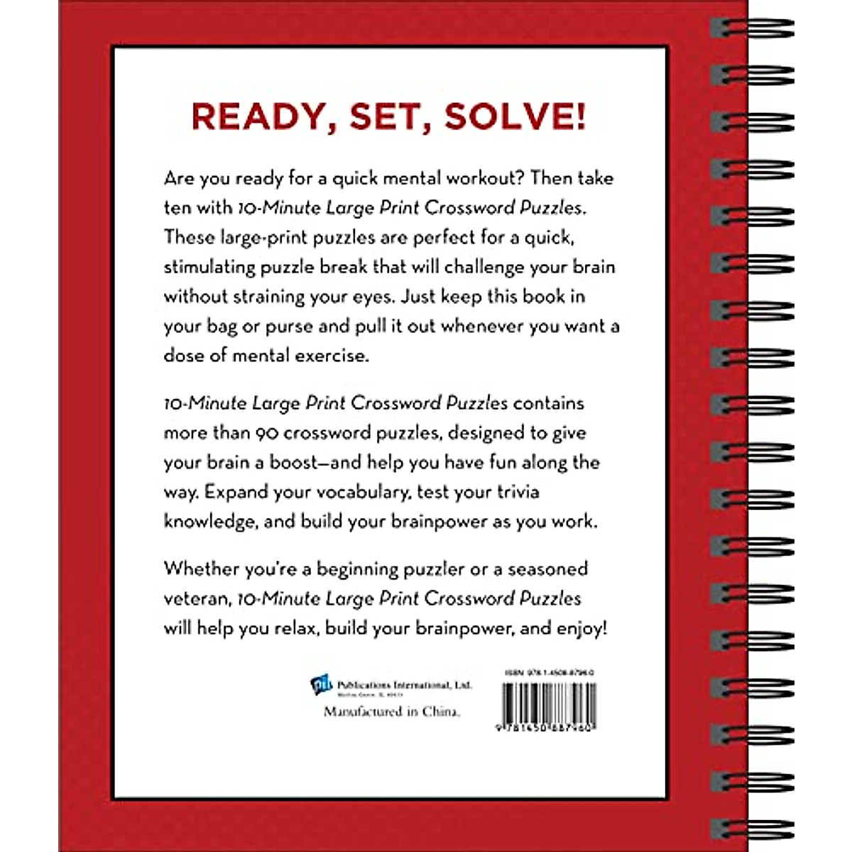 Brain Games - 10 Minute: Large Print Crossword Puzzles (Volume 1)