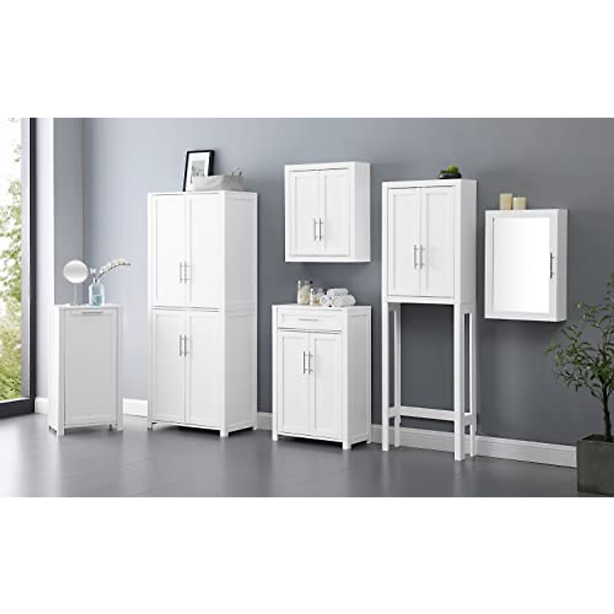 Crosley Furniture Savannah Wall Mounted Bathroom Mirror and Medicine Cabinet, White