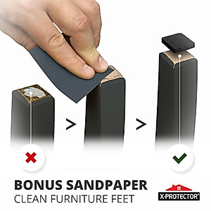 Felt Furniture Pads X-PROTECTOR 10 PCS - Premium 8” x 6” x 1/5” Heavy Duty Black Felt Sheets! Cut Large Furniture Pads to The Size You Need - The Best Felt Floor Protectors for Any Hard Floor!