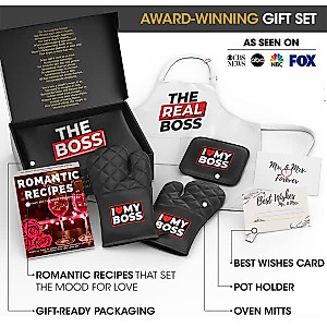 DELUXY Funny Couples Aprons- Gift For Couples, His and Her, Bridal Shower Gag Gifts, Engagement, Wedding, Gay, Lesbian Wedding Gifts, Parents Anniversary Present.