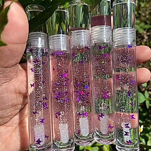 Lip Gloss Tubes with Wand Empty, 10 Pack 5ml Transparent Lip Gloss Containers, Clear Crystal Lip Gloss Tubes with Rubber Stoppers for DIY Lip Gloss