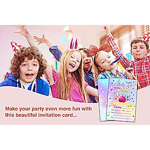 WwongxianB Birthday Party Invitation Cards for Kids, Teens Party Invites Cards, Bowling Party Celebration, Birthday Party Supplies, 20 Fill-in Invitation Cards With Envelopes Set -SR A001