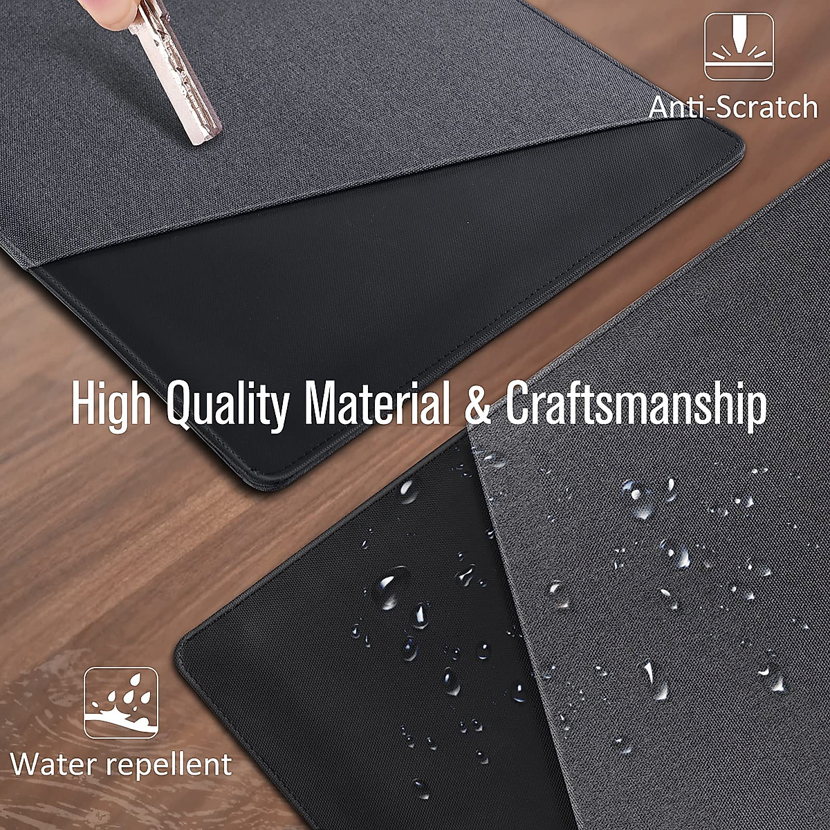 FINPAC 13 Inch Laptop Sleeve Case, Slim Handbag with Magnetic Closure for 12.9" iPad Pro 2018-2022, MacBook Air 13 2018-2022, MacBook Pro 13 2016-2022, Surface Laptop Go, Surface Pro 9/X/8/7/6, Black