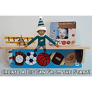 FOCO Philadelphia Eagles Ebony NFL Bench Buddy Shelf Elf - Limited Edition NFL Team Christmas Elf - Plush Toy Travel Companion, Home or Tailgate