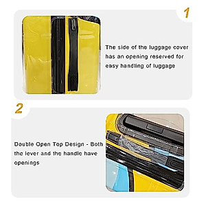 CYCFORCE Luggage Cover Set Clear PVC Luggage Cover & 2-in-one Luggage Strap Thickened Suitcase Cover 28 Inch Luggage Protector for Wheeled Suitcase (28-Inch)