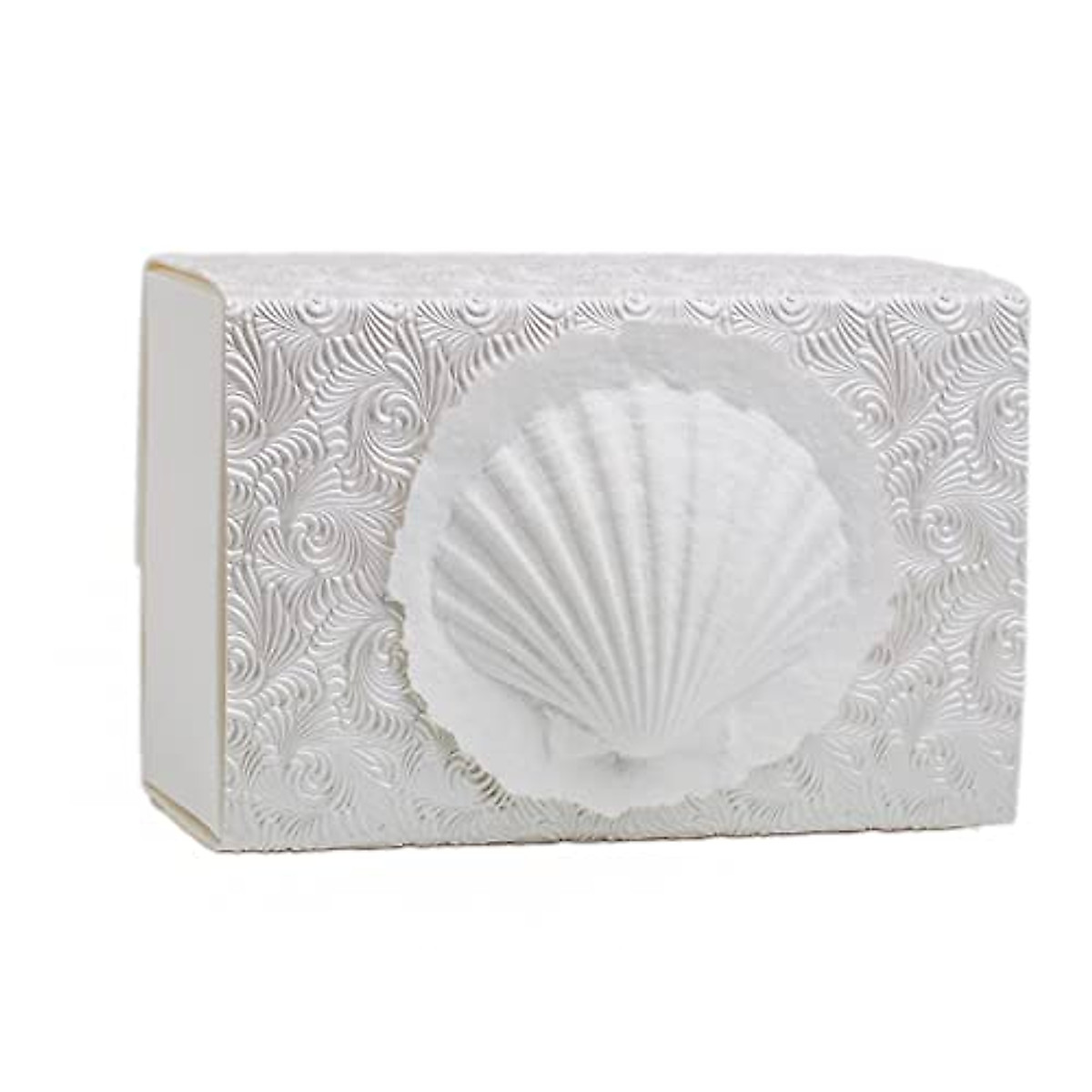 The Favorite Place® Burial Biodegradable Urn for Human Ashes, (Large Shell Urn Box), Water Burial Urn, Urn for Cremation, Cremation Urn Box, EcoFriendly Urn, (Shell on Metallic White) K-103